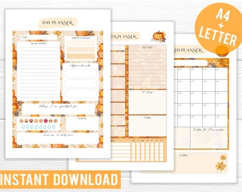 Printable Monthly Autumn Calendar Autumn Fall (Instant Download) - Etsy