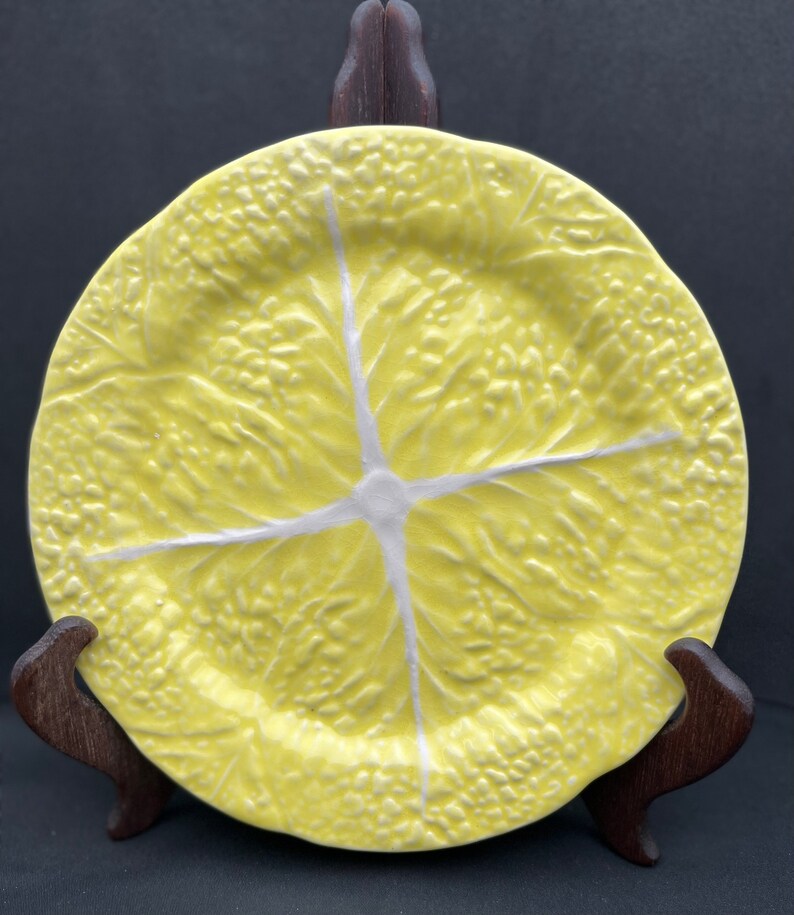 Vintage Canary Yellow Cabbage Leaf Pattern Plates set of 4 - Etsy