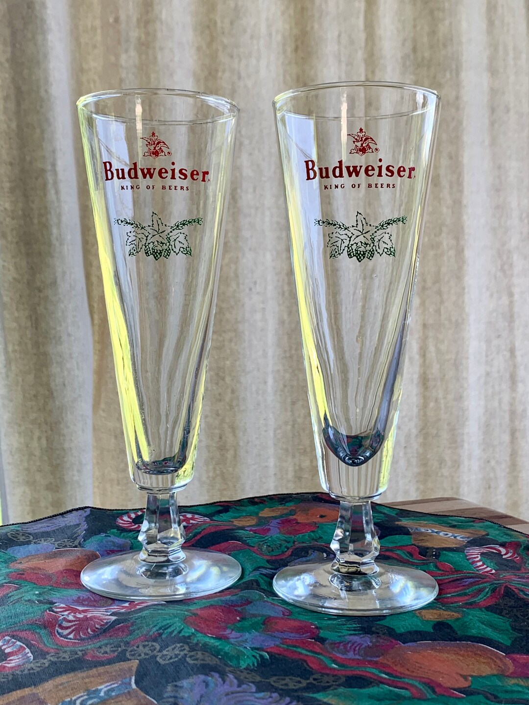 Budweiser Vintage Christmas Beer Glasses - Etsy