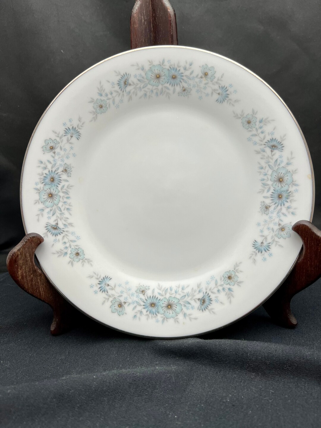 Noritake Vintage Plates - Inverse Pattern - Blue and Gray Floral With ...