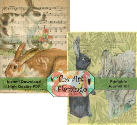 Paper, Party & Kids Paper Craft Supplies & Tools Bunny Rabbit ephemera ...