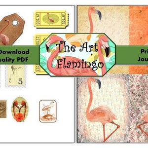 Flamingo Junk Journal Digital Download Set for Journaling and Other ...