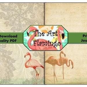 Flamingo Junk Journal Digital Download Set for Journaling and Other ...