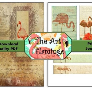 Flamingo Junk Journal Digital Download Set for Journaling and Other ...