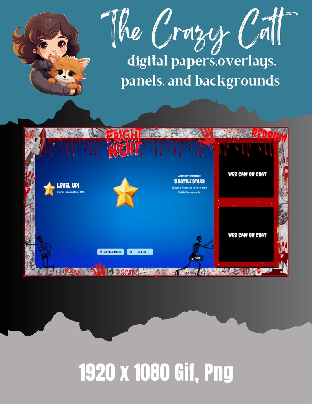 Halloween Fright Night Bloody Overlay - Etsy