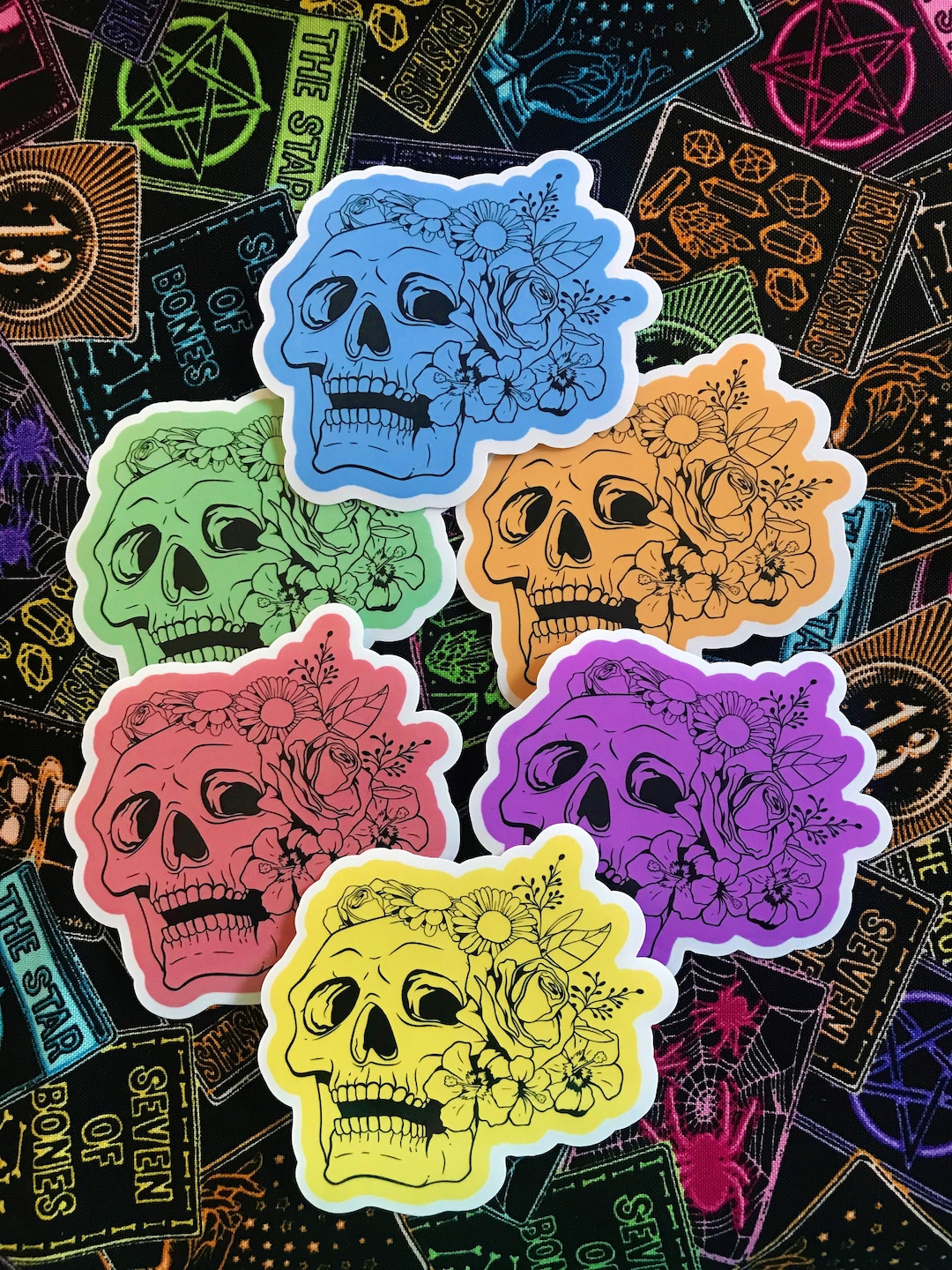 Drawn Skull Vinyl Sticker - Etsy