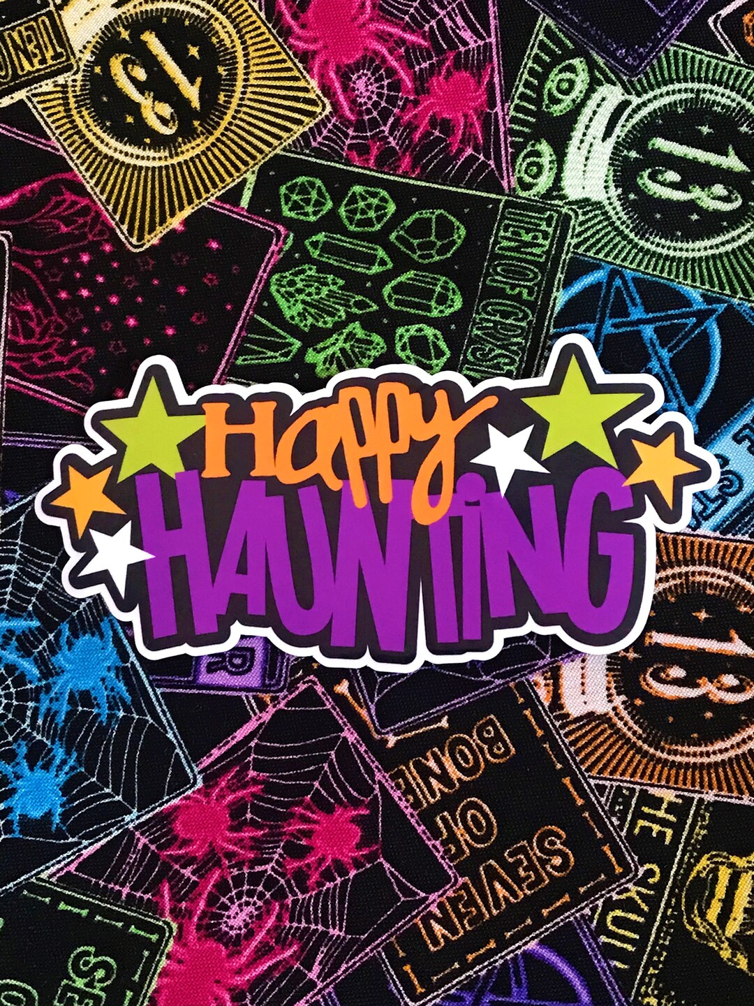 Halloween Happy Haunting Laminated Vinyl Sticker - Etsy