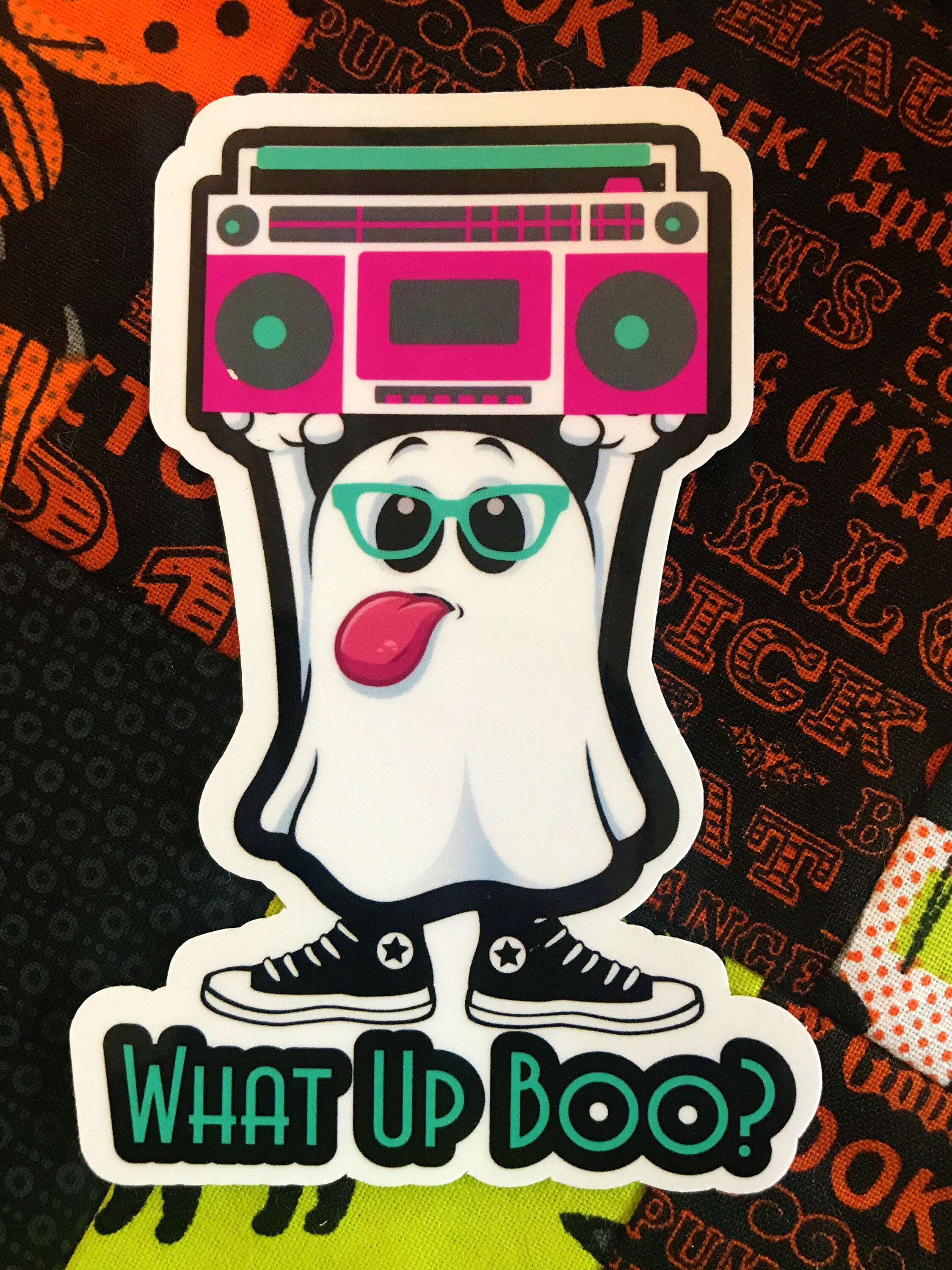 What up Boo Humorous Ghost Laminated Vinyl Sticker - Etsy