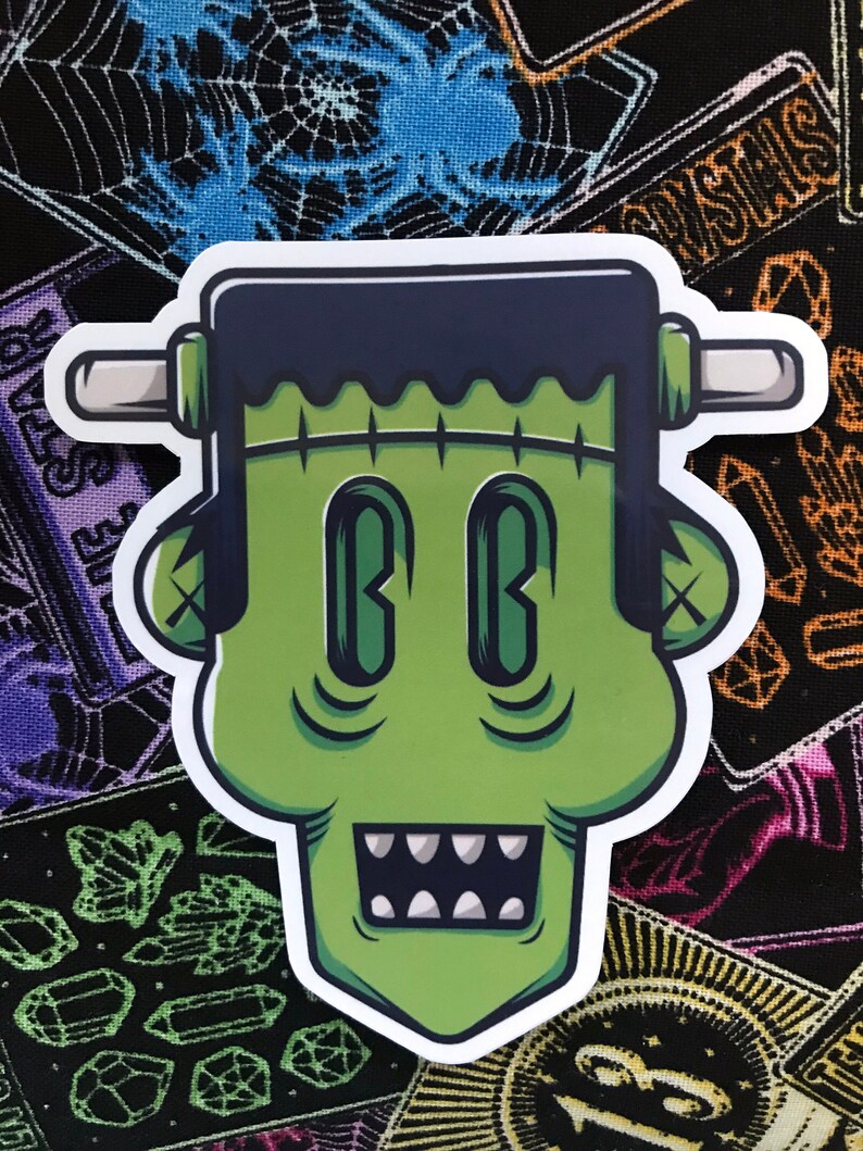 Cartoon Frankenstein Vinyl Sticker - Etsy
