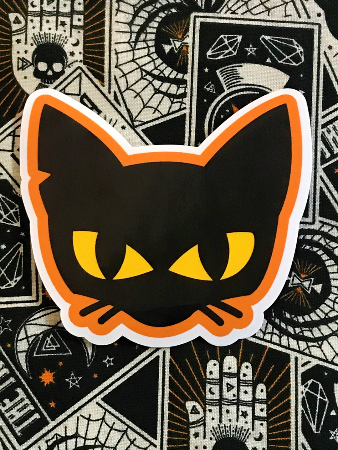 Laminated Black Cat Vinyl Sticker - Etsy