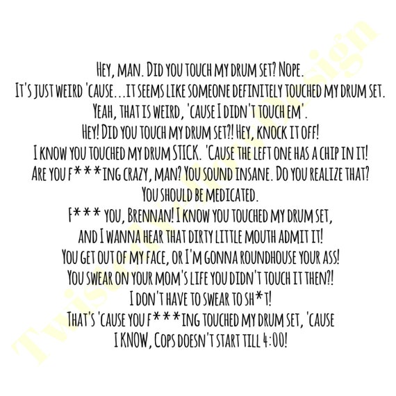 Step Brothers Drumset Quote Digital Image For Sublimation Etsy