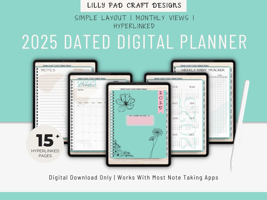 2025 Dated Digital Planner | Minimalist Monthly Layout With Weekly ...