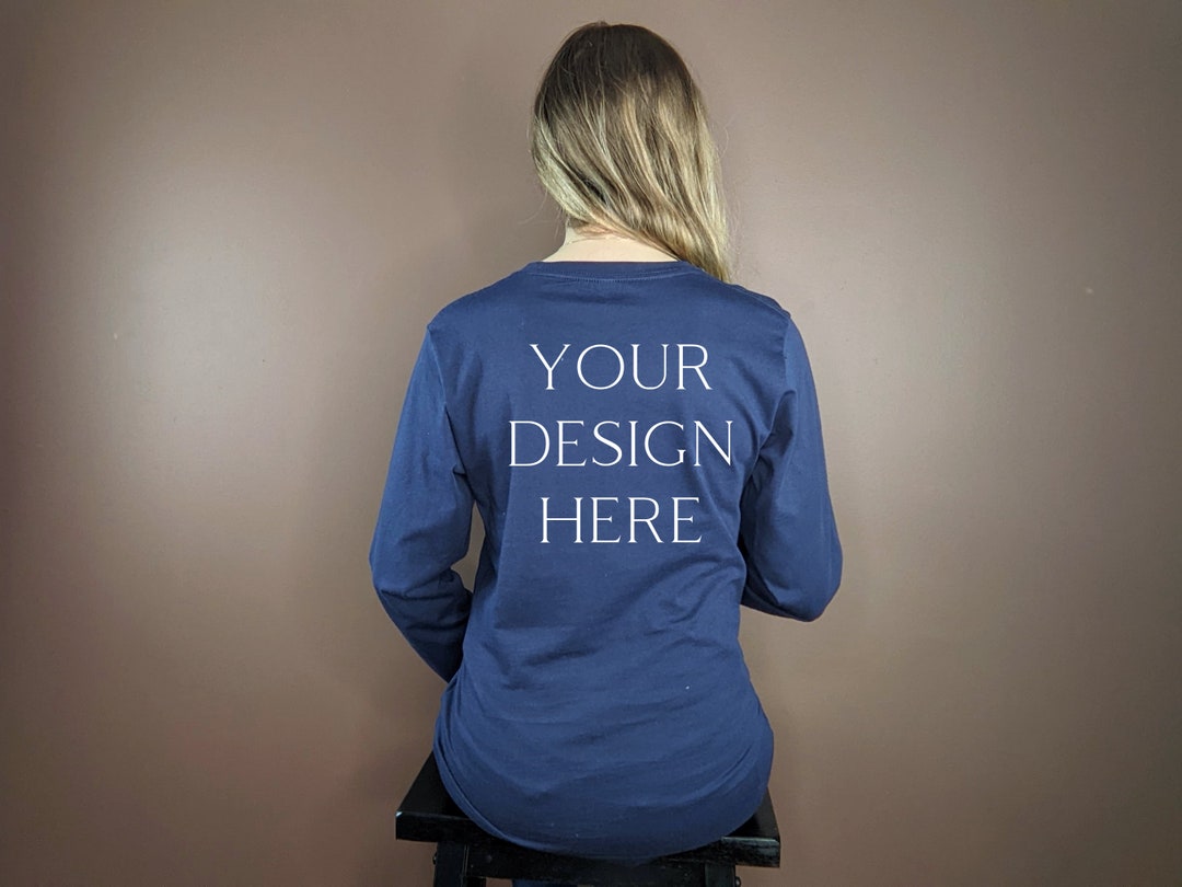 Navy 3501 Mockup FREE Size Chart Navy Bella Canvas 3501 - Etsy