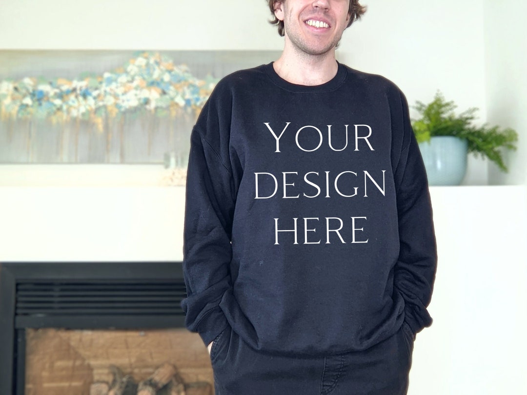 Gildan 18000 Male Model Mockup Mens Mockups, Gildan 18000 Mens Mock Up ...