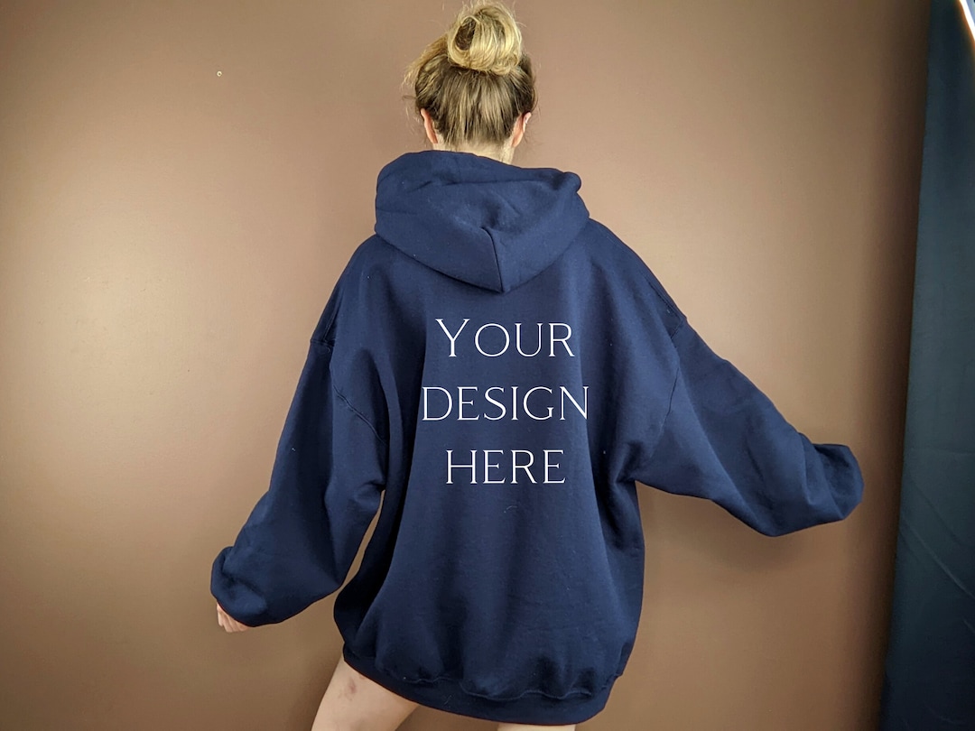 Navy Gildan 18500 Mock up Back of Hoodie Mock up Hoodie Back Mockup ...