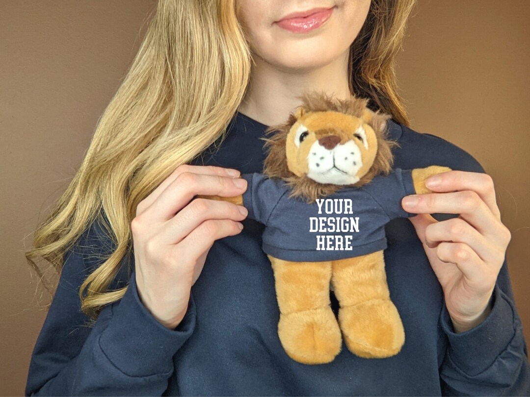Printify Stuffed Animal Mockup Navy Lion Mockup Printify Stuffed Lion ...