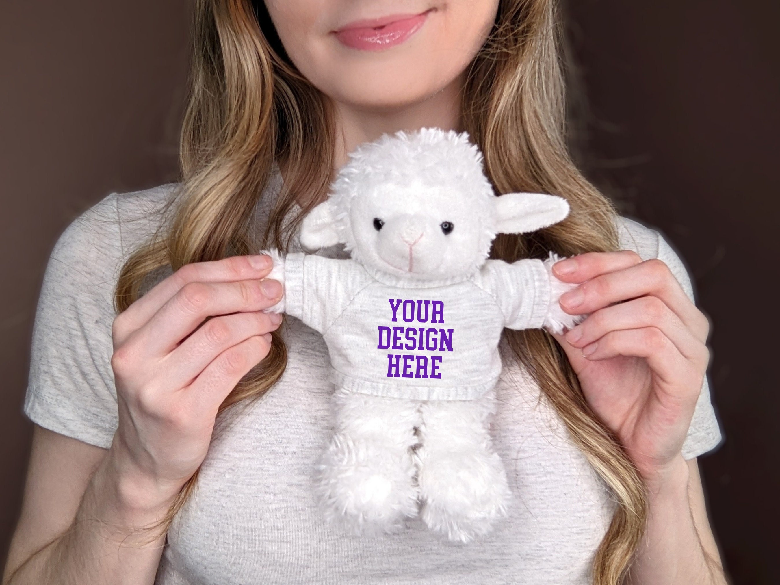 Printify Stuffed Animal Mockup Sheep Mockup Lamb Mockup Plushland Stuffed Animal With Tee ...