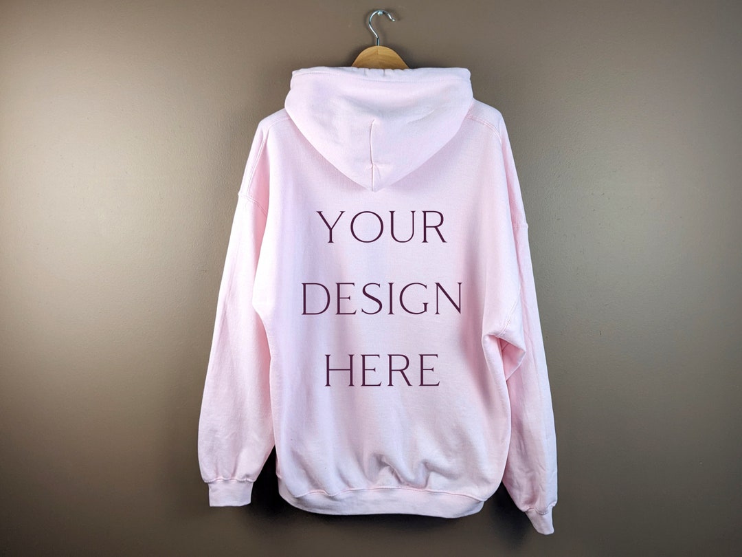 Light Pink Hoodie Mockup Pink Gildan 18500 Mockup, Back of Hoodie ...