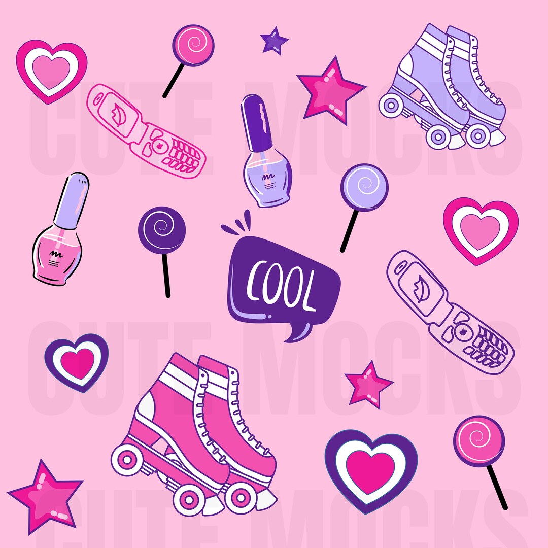 Y2k Pattern Y2k Print Background Aesthetic Collage Cute - Etsy