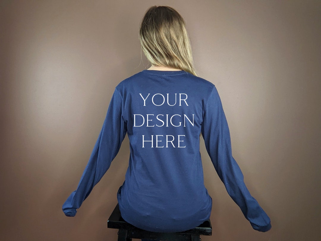 Navy 3501 Mockup FREE Size Chart Navy Bella Canvas 3501 - Etsy