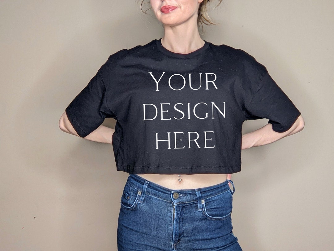 Bella 6482 Mockup Black Crop Top Mockup Bella Canvas 6482 - Etsy