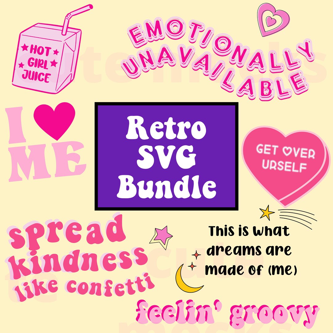 Trendy Svg Bundle 7 Svgs Aesthetic Svg Retro Svg Bundle - Etsy