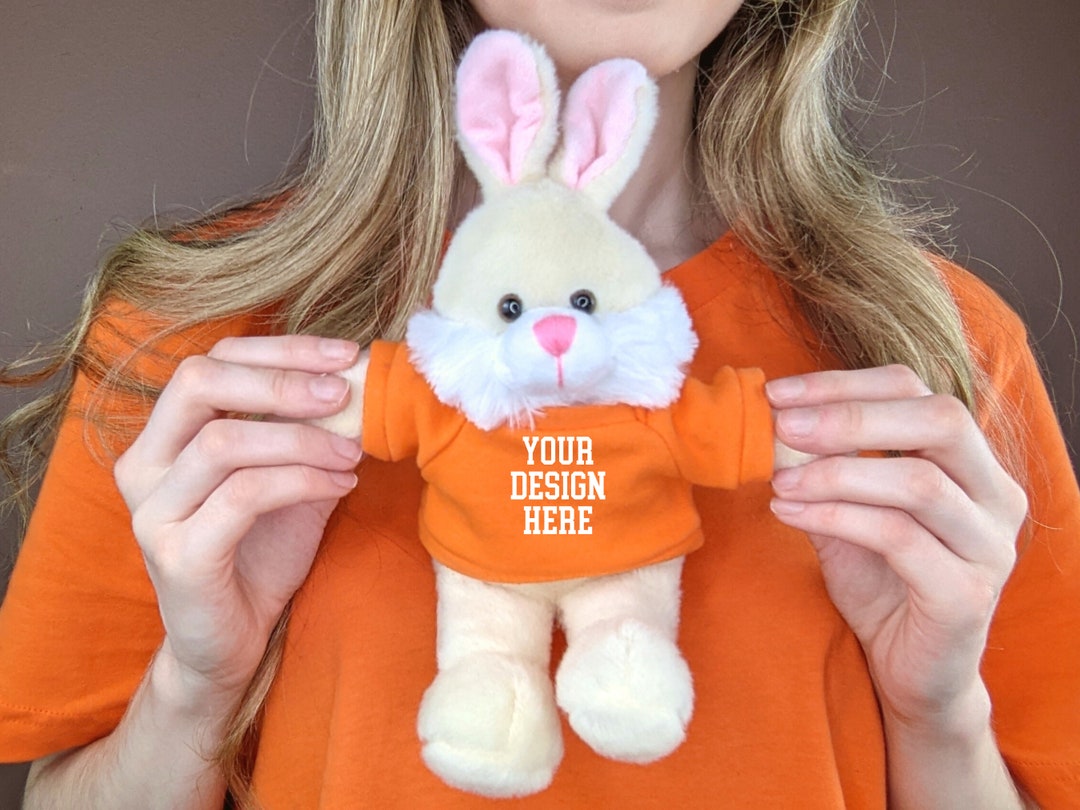 Printify Stuffed Animal Mockup Orange Bunny Mockup Printify - Etsy