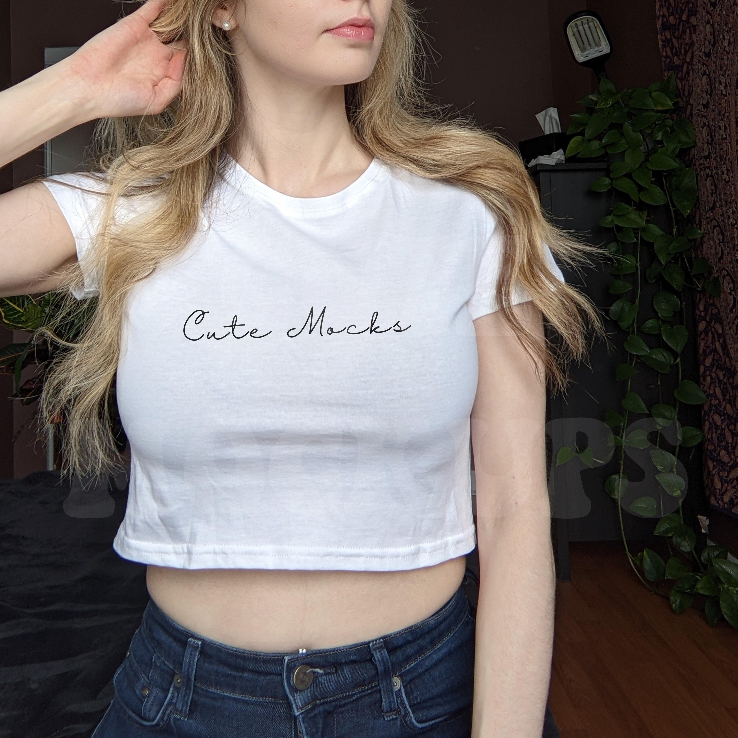 Bella 8882 Crop Top White Crop Top Mockup Flowy Cropped - Etsy