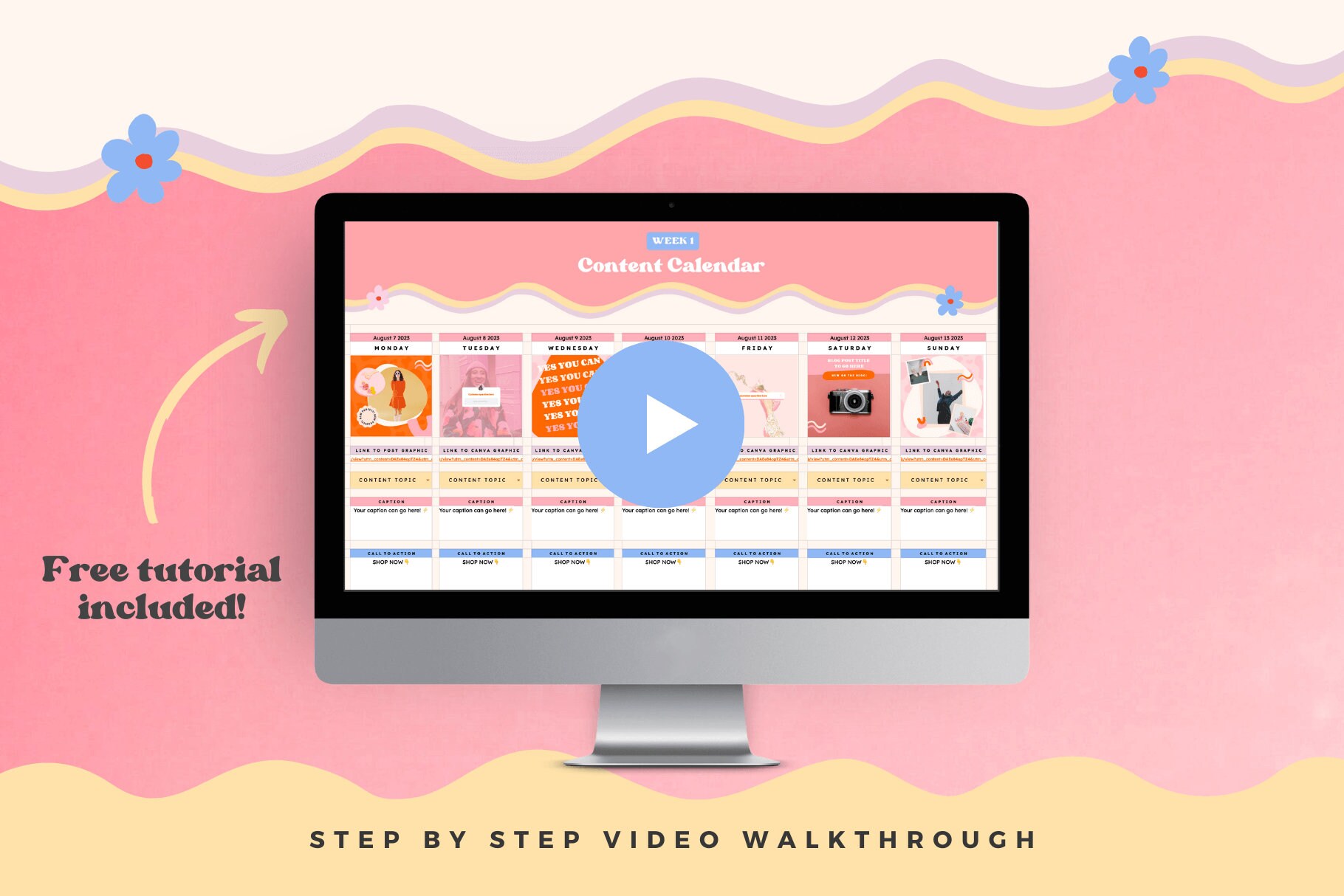 Content Calendar Template Google Sheets Blog Planner Social Media
