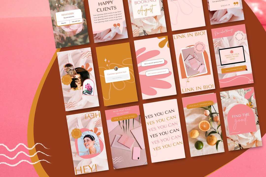 Bold Boho Instagram Story Template | Canva Editable Designs - Etsy