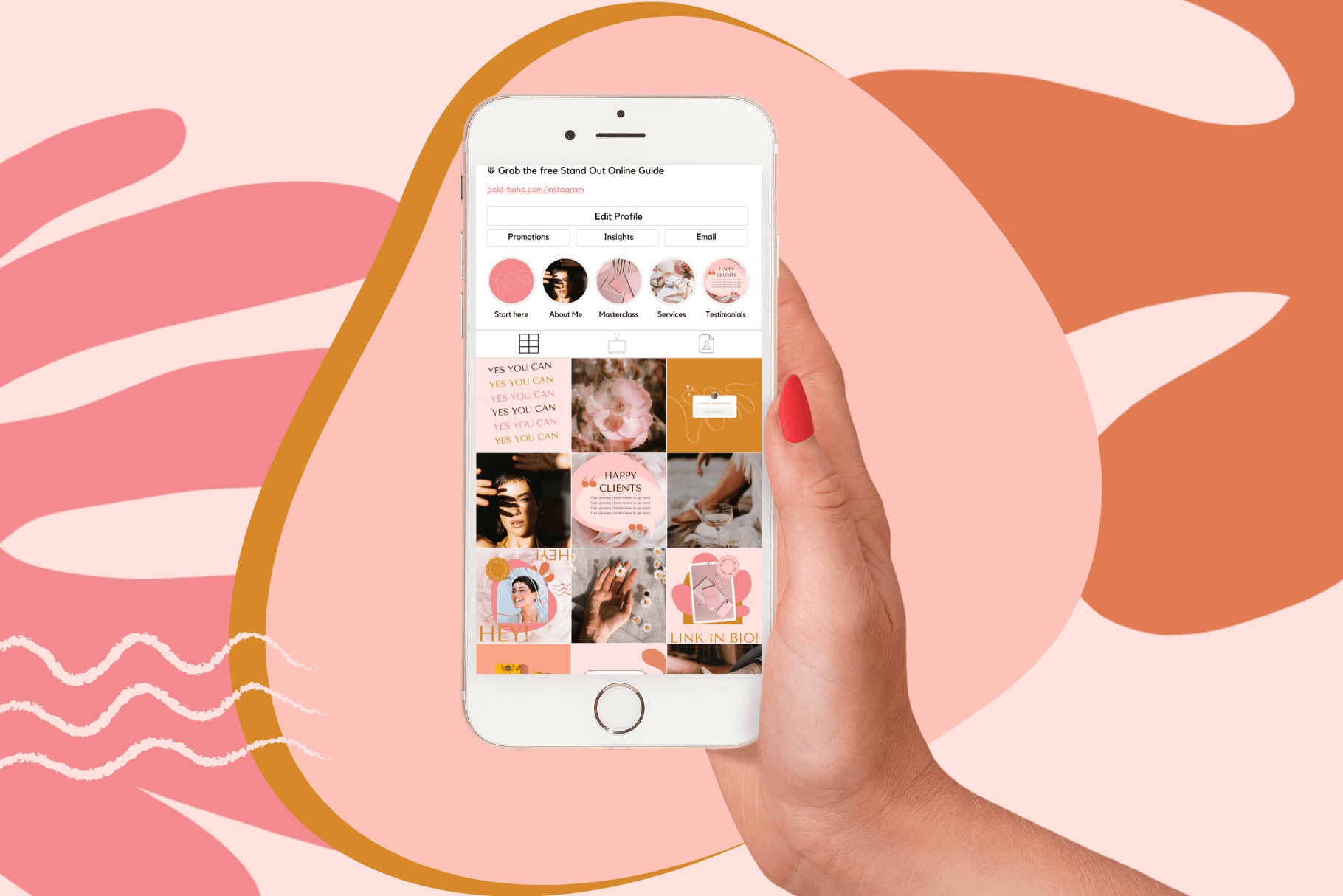 Pink Instagram Post Template Bold & Boho Canva Template - Etsy