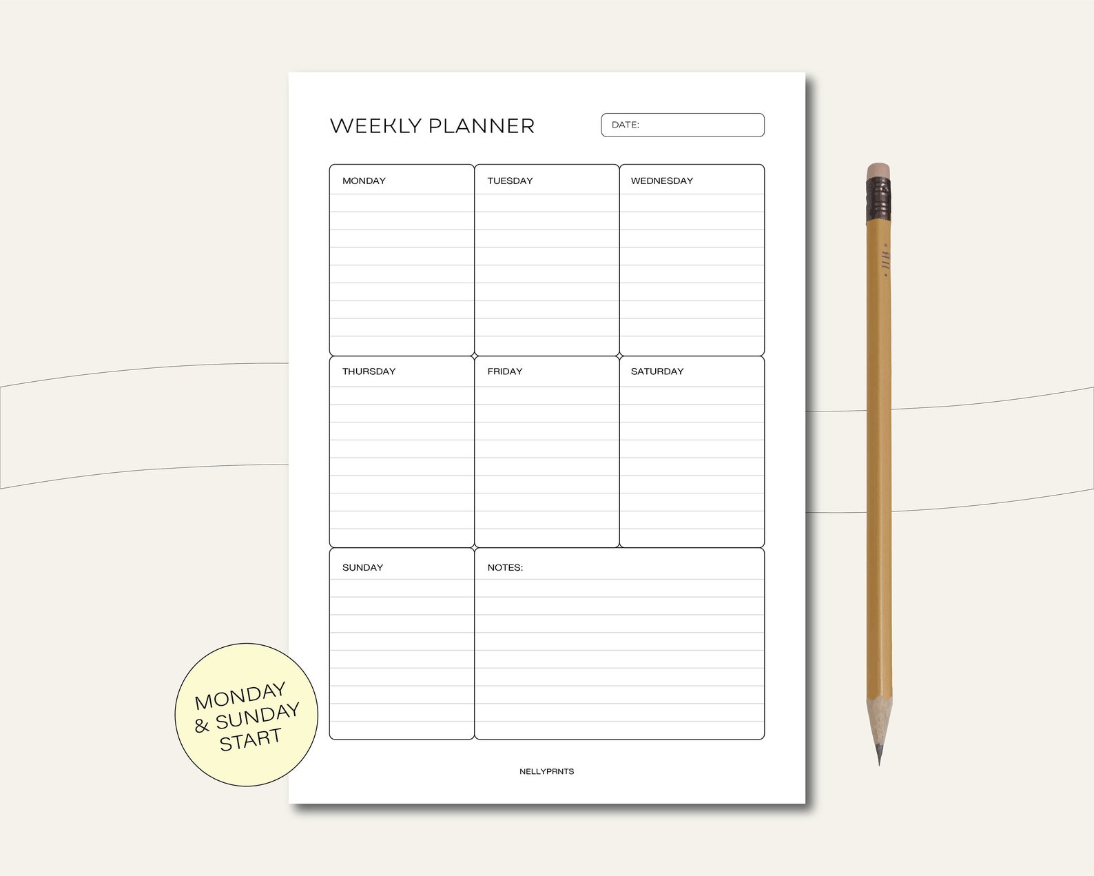 Simple Weekly Planner, Printable to Do List, Weekly Planner, Weekly ...