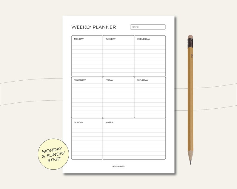 Simple Weekly Planner, Printable to Do List, Weekly Planner, Weekly ...