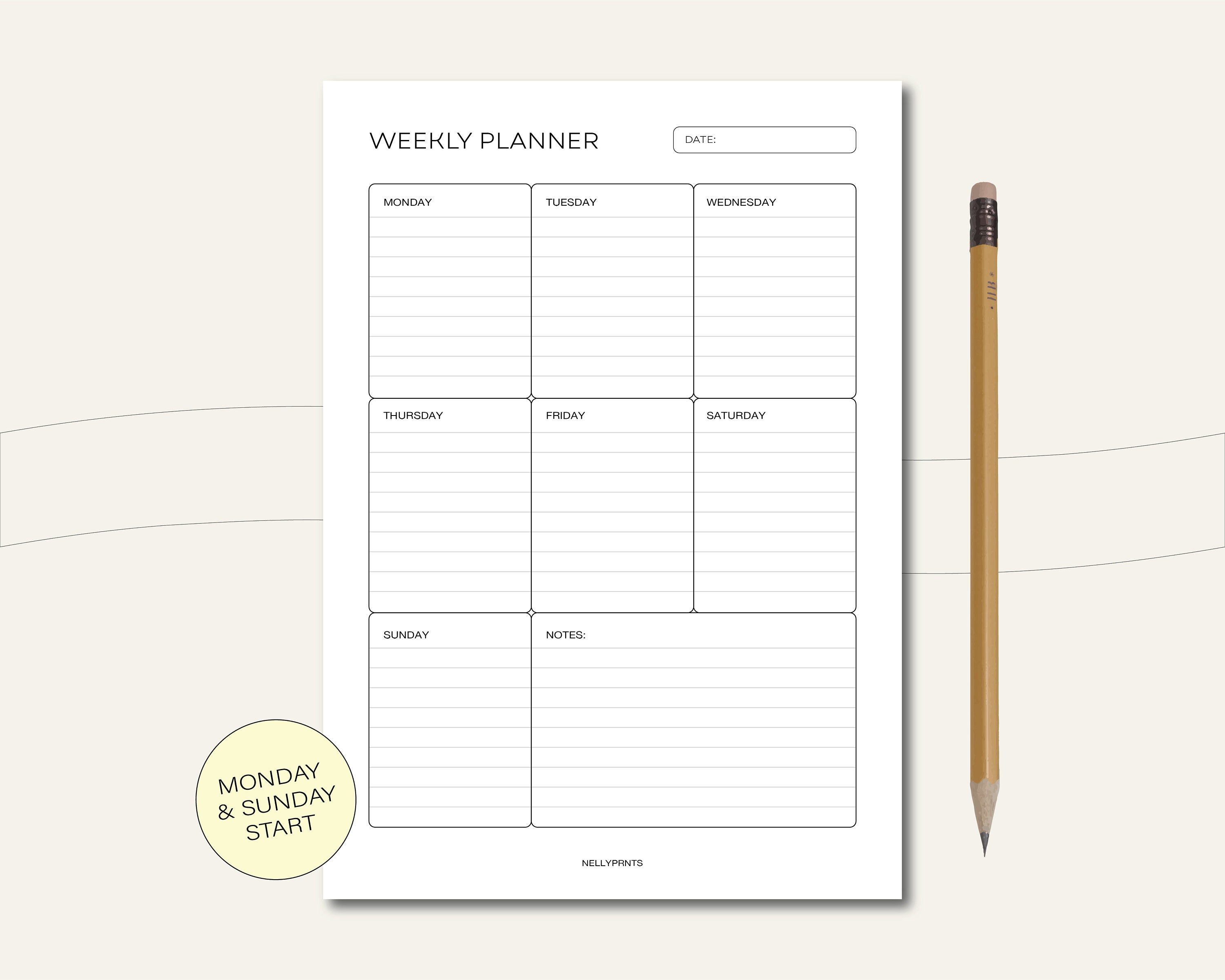 Simple Weekly Planner, Printable to Do List, Weekly Planner, Weekly ...
