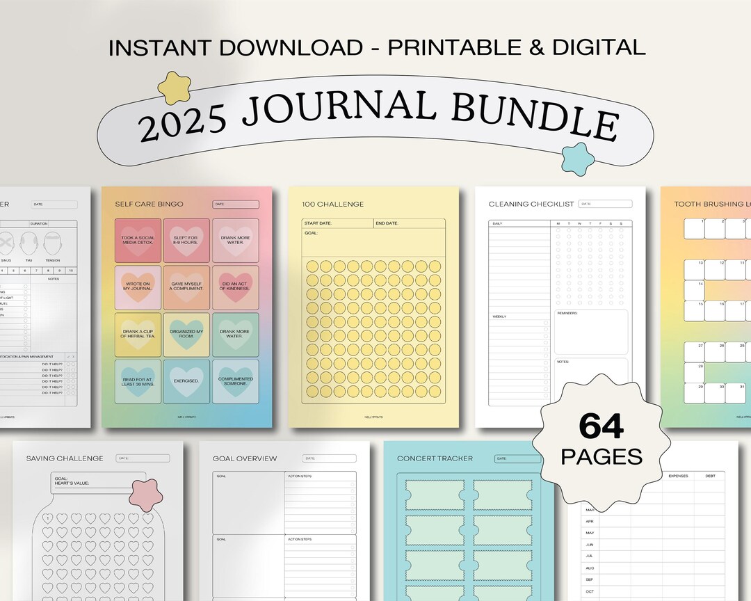 2025 JOURNAL BUNDLE, 2025 Bullet Journal Bundle, Bullet Journal Pages ...