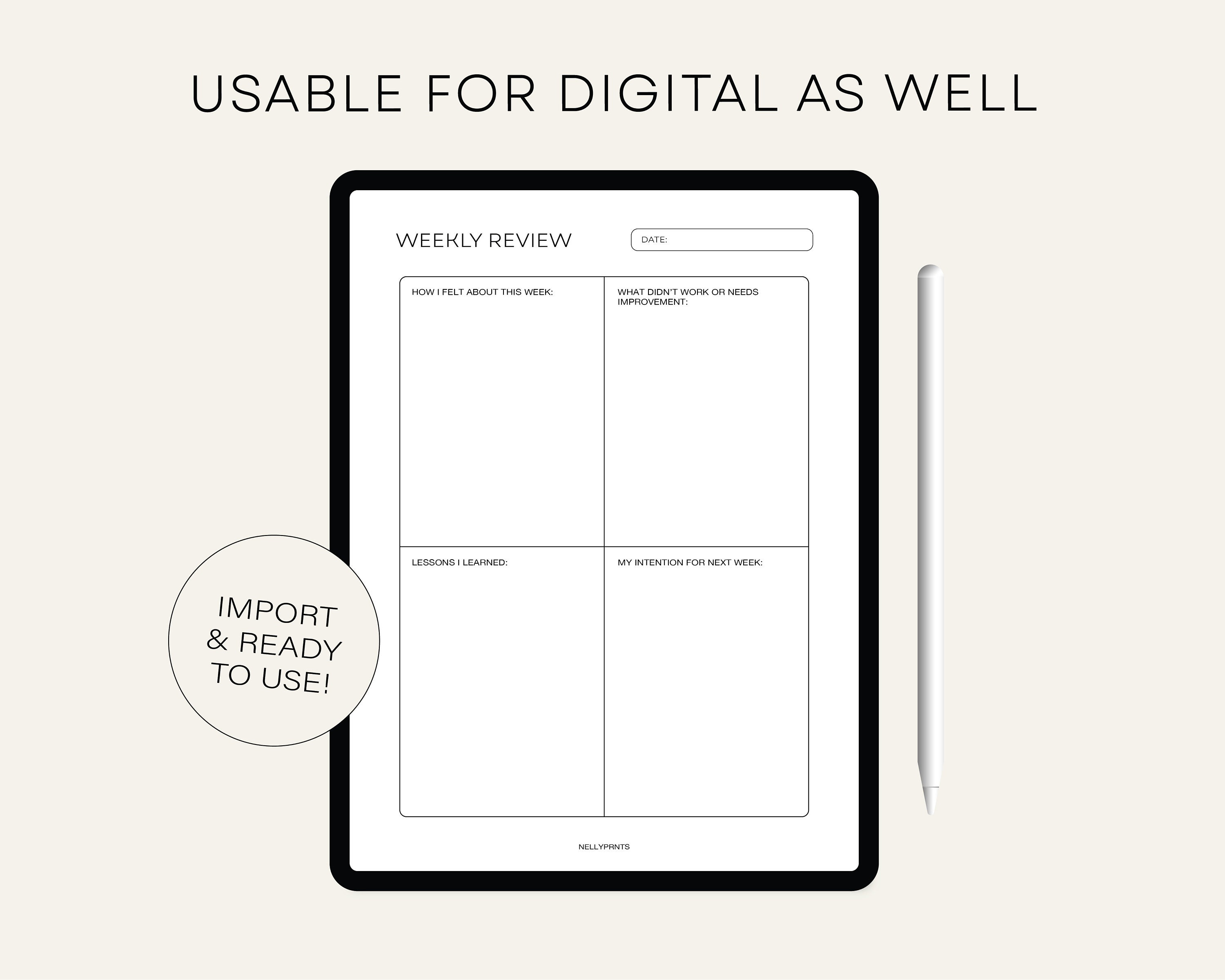 Weekly Review Printable, Printable Weekly Review, Weekly Reflection ...