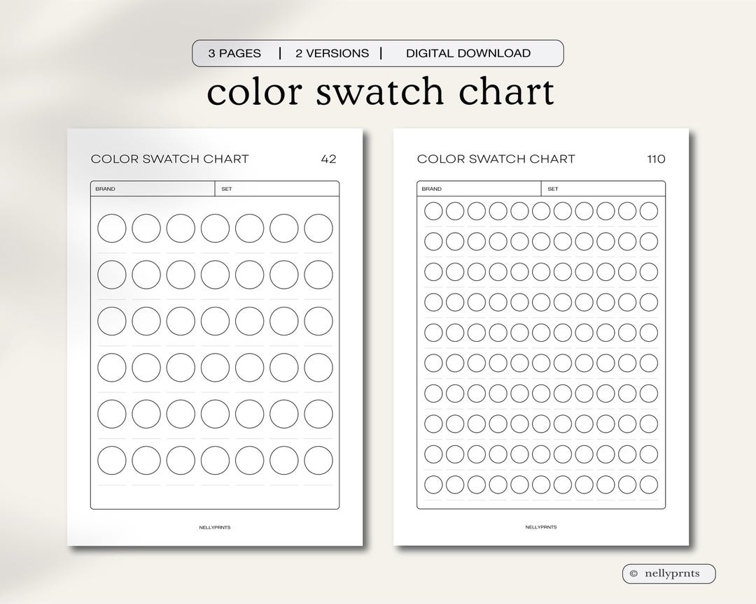 Color Swatch Chart, Swatch Test, Color Marker Test, Blank Color Chart ...