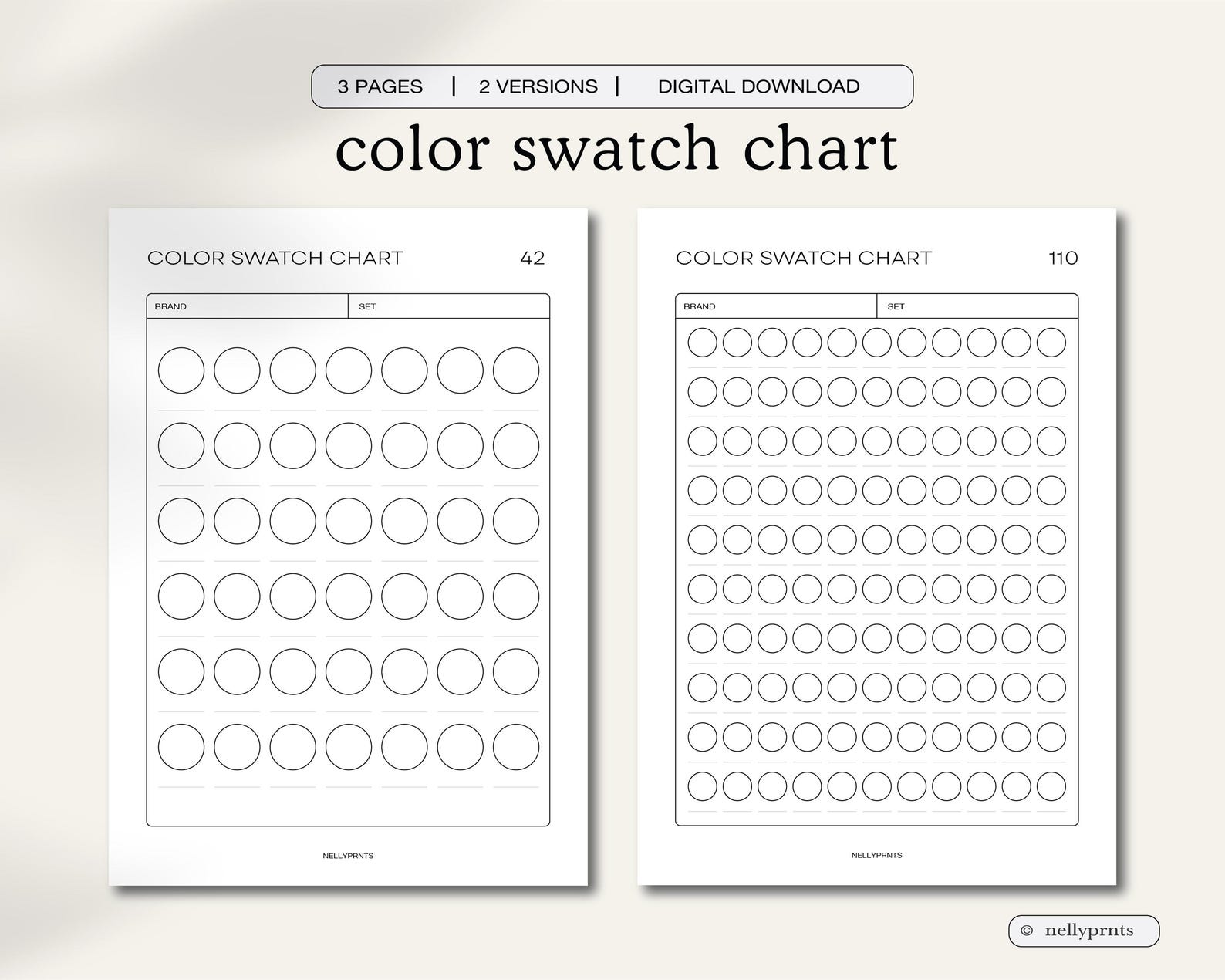 Color Swatch Chart, Swatch Test, Color Marker Test, Blank Color Chart ...