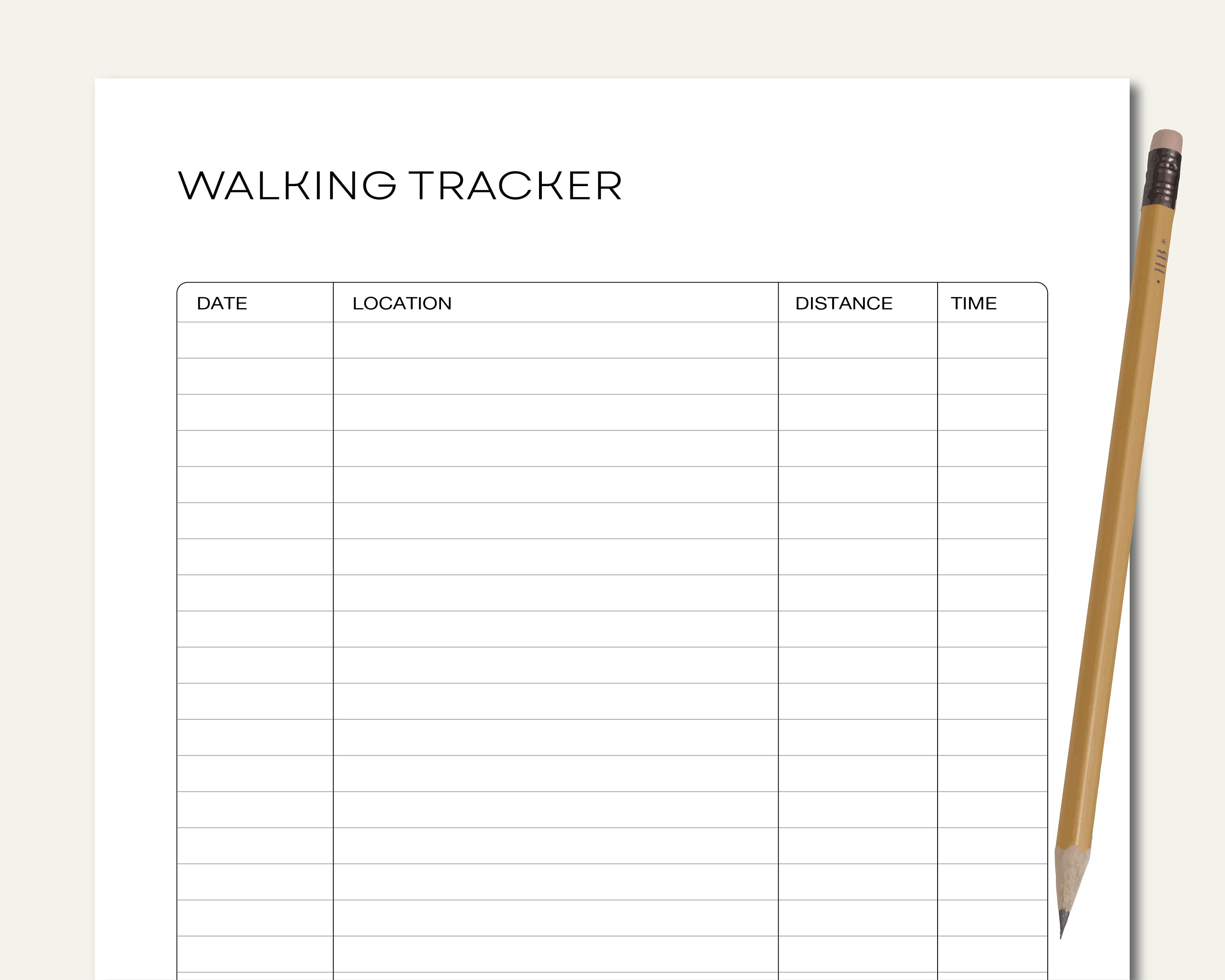 Walking Tracker Printable, Walking Log, Daily Exercise Planner, Walking ...