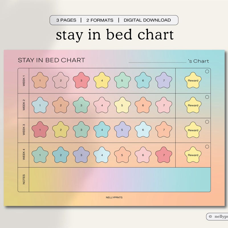 Stay in Bed Chart - Etsy