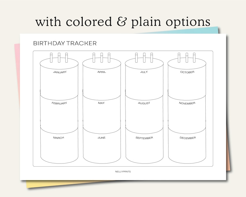 Birthday Tracker, Birthday Calendar, Birthday Tracker Printable ...