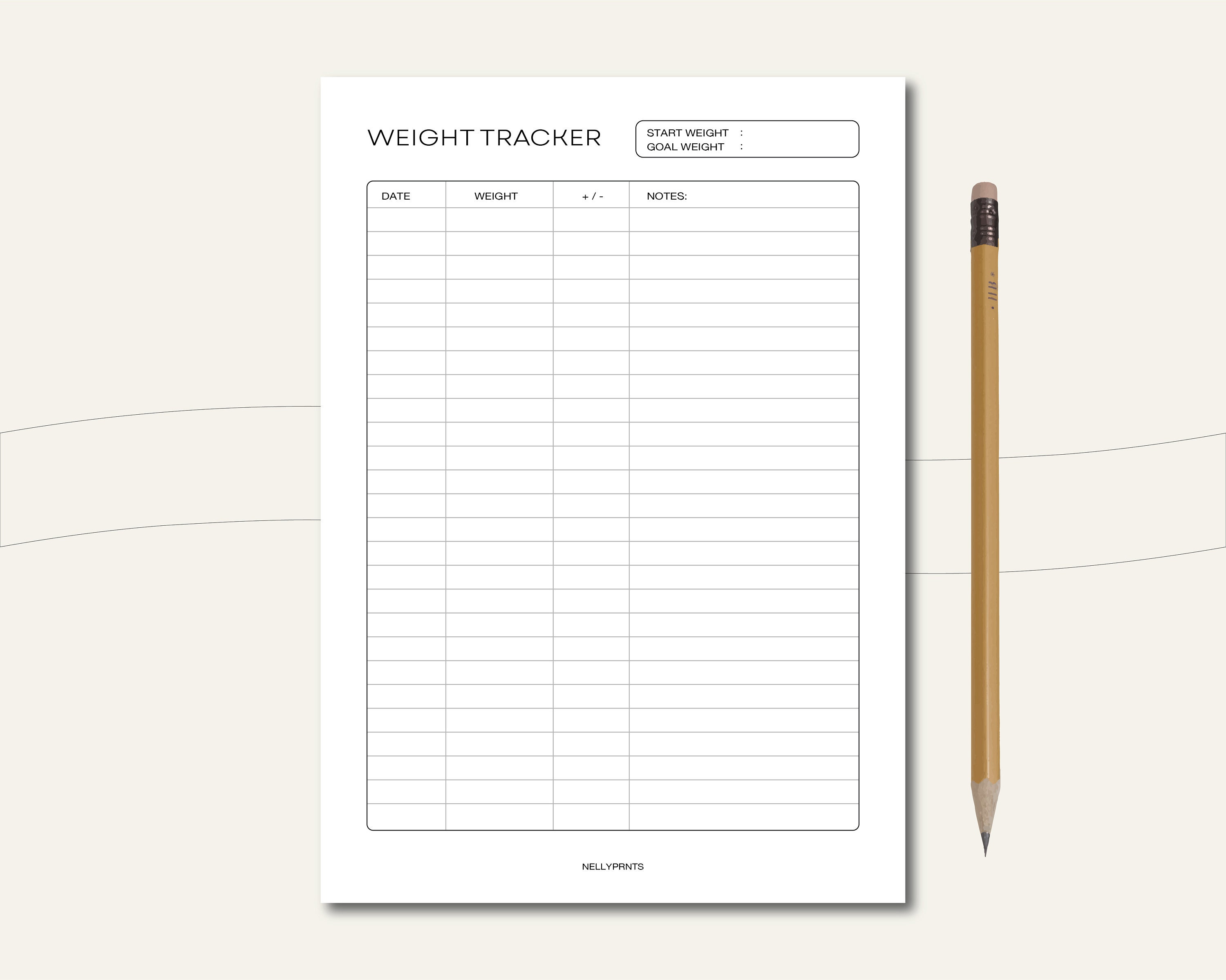 Weight Tracker Printable, Weight Planner, Weight Log Template, Weight ...