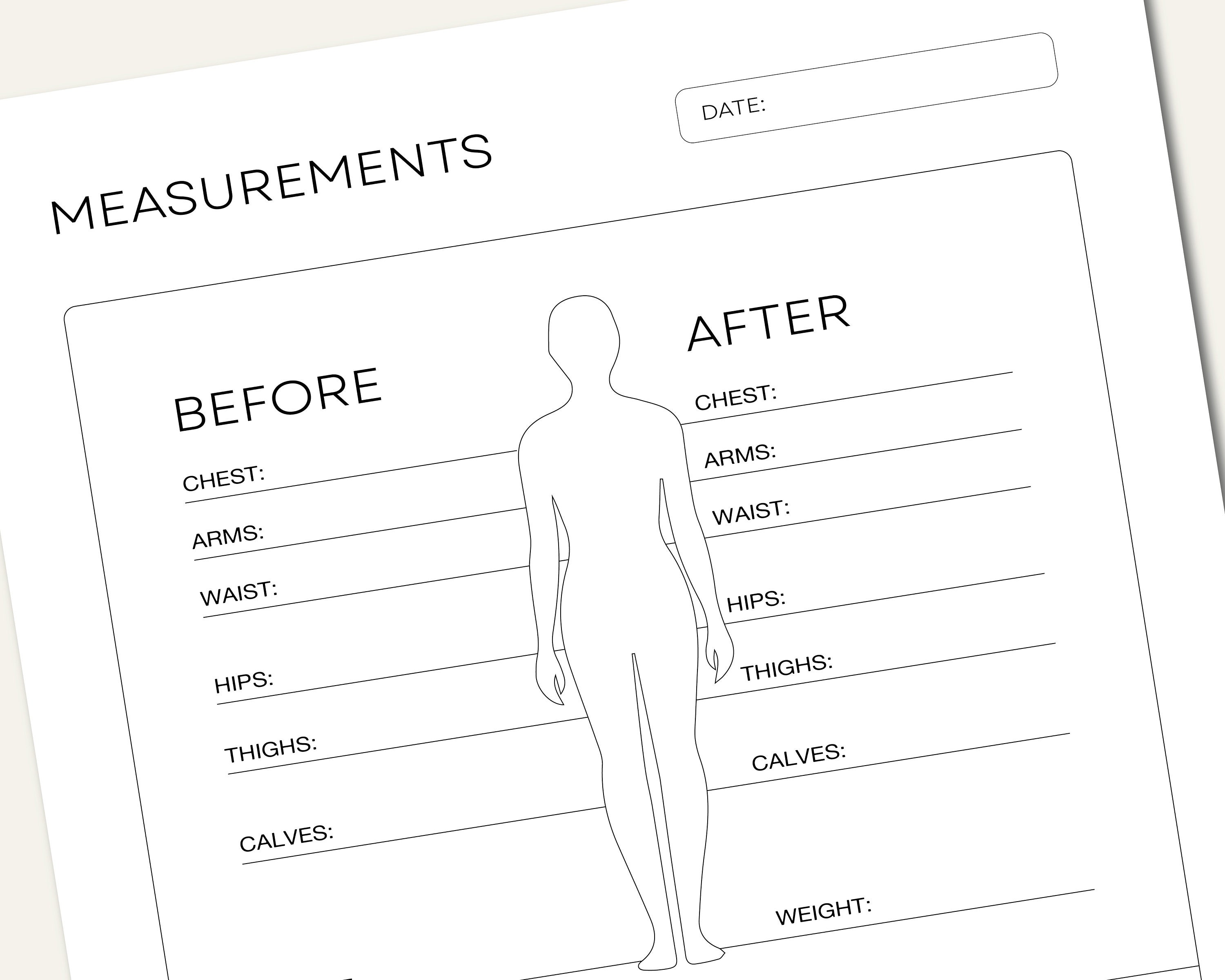 Body Measurements Tracker, Workout Progress, Weight Tracker, Fitness ...
