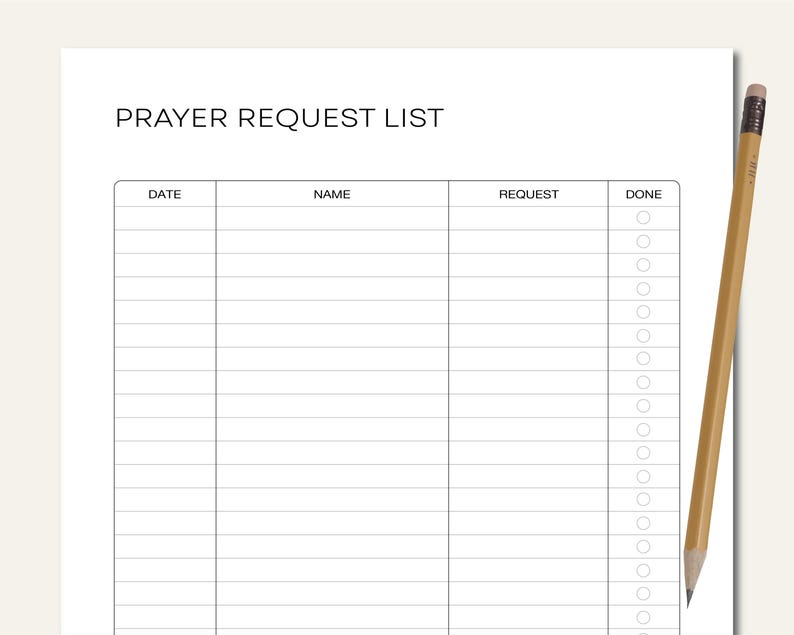 Prayer Request List, Prayer Request Sheet, Intercessory Prayer, Prayer ...