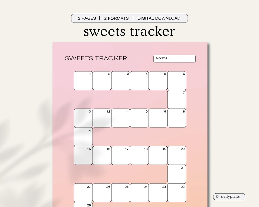Sweets Tracker, Health Tracker, Junk Food Tracker, Eating Tracker ...