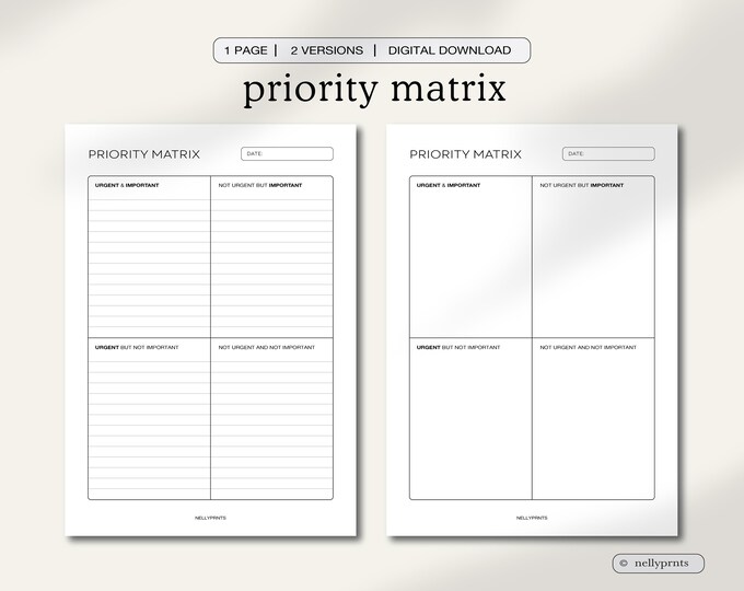 Eisenhower Matrix Notion Template, Eisenhower Matrix Planner, Task ...