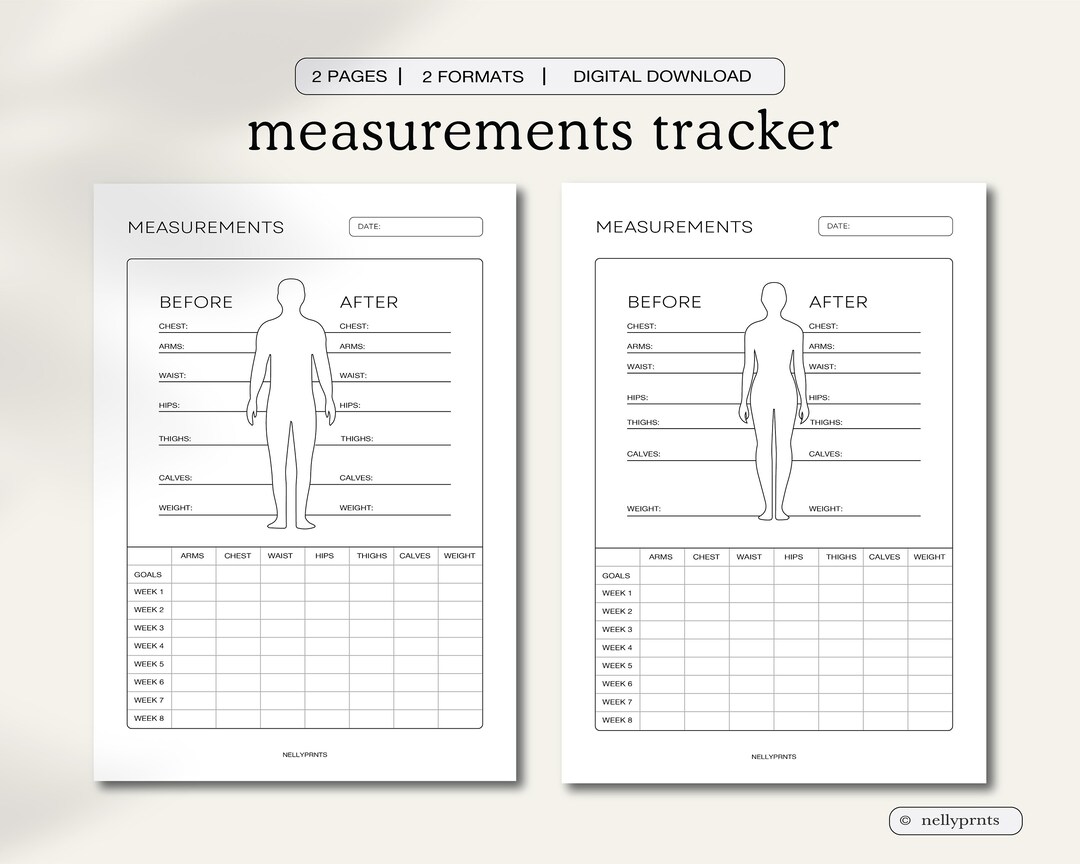 Body Measurements Tracker, Workout Progress, Weight Tracker, Fitness ...