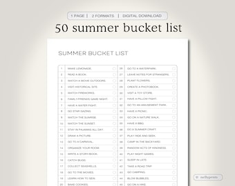 Summer Bucket List Printable, Kids Summer Activities Checklist, Family ...