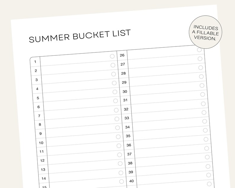 Summer Bucket List Printable, Summer Activities Checklist, Family ...