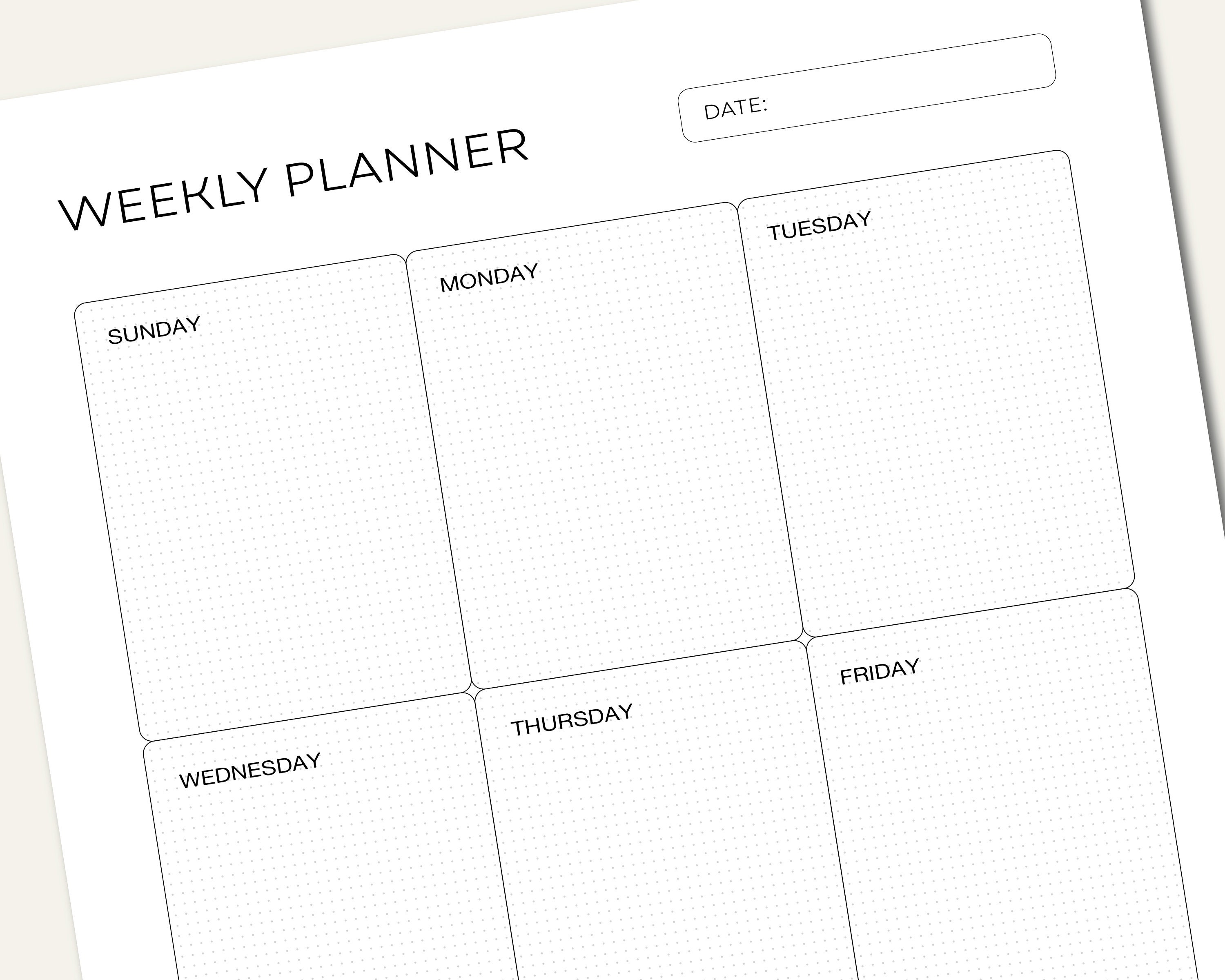 Simple Weekly Planner, Printable to Do List, Weekly Planner, Weekly ...